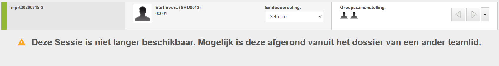 Na openen van een nakijksessie krijg in een melding dat deze niet ...